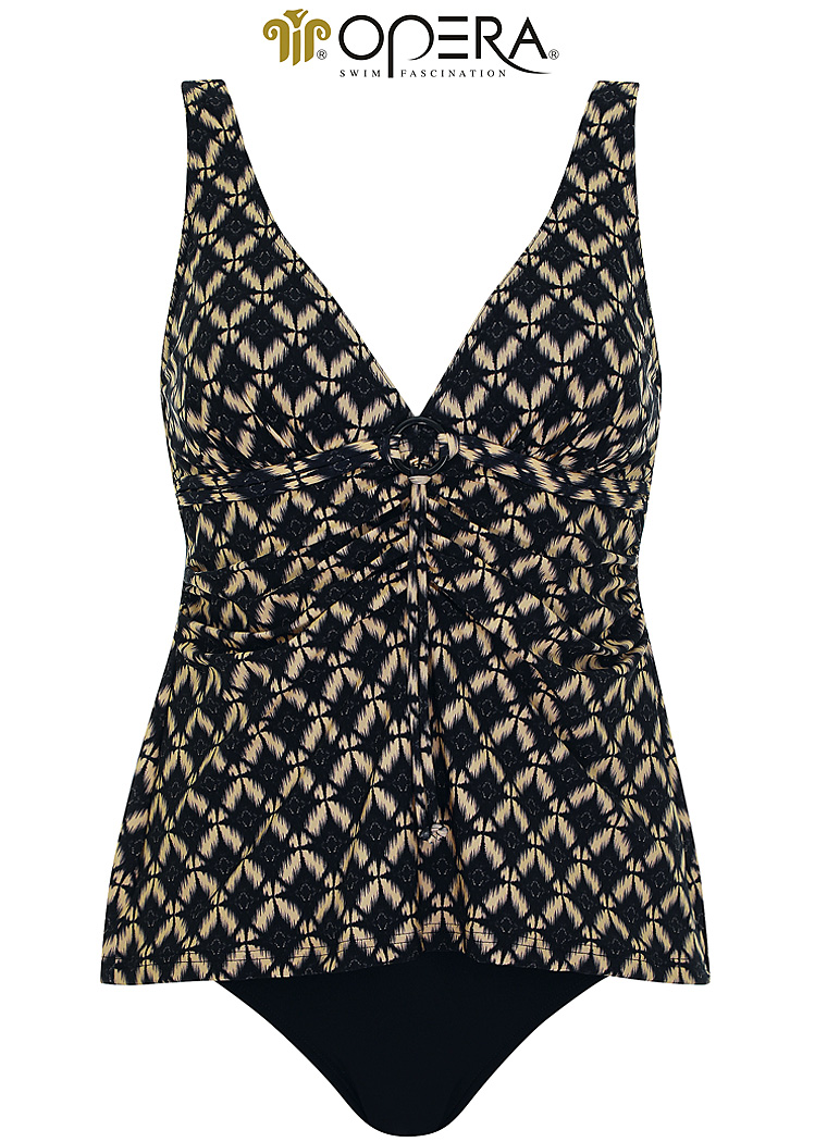 Opera zwart goud print ZWART tankini voorgevormd - Lingerie Badmode